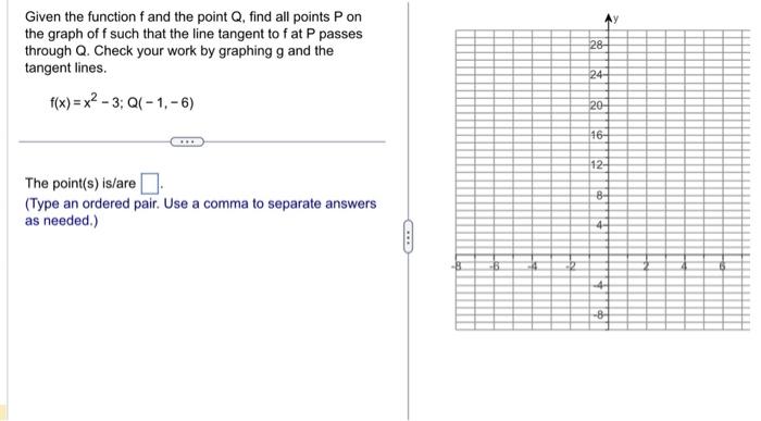 Solved Given the function f and the point Q, find all points | Chegg.com