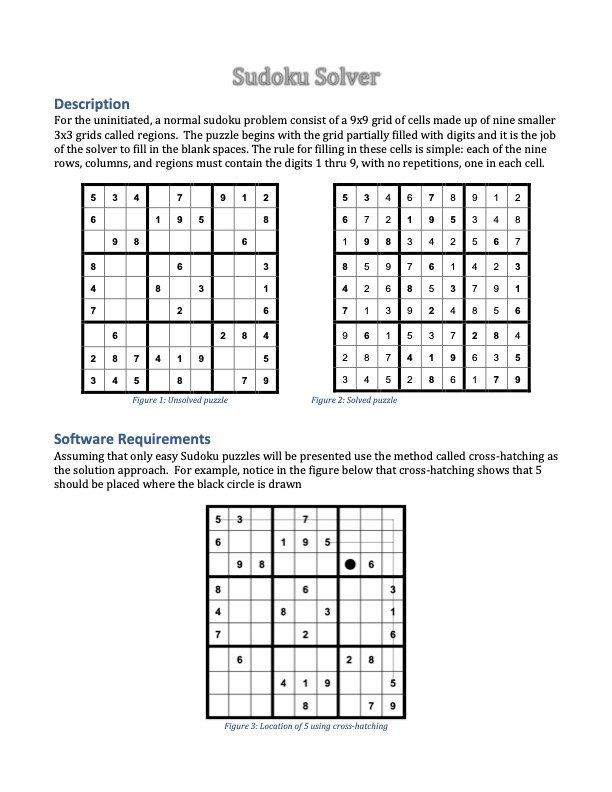Solved Sudoku SolverPlease follow the instructions in the 3 | Chegg.com