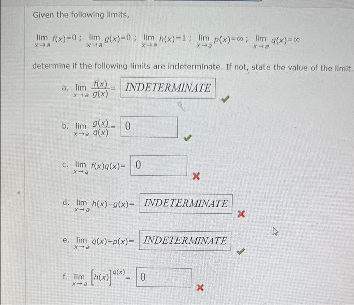 Solved determine if the following limits are interminate. if | Chegg.com