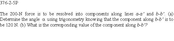 Solved The 200-N force is to be resolved into components | Chegg.com
