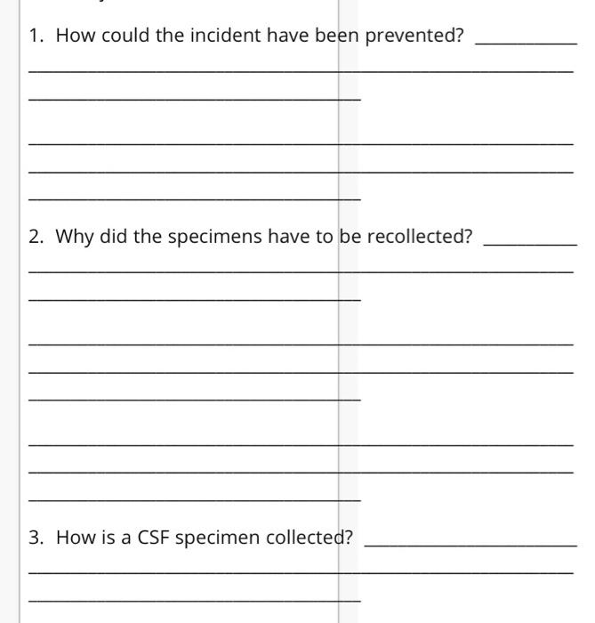 Solved A nurse delivered three vials of CSF to the lab. A | Chegg.com