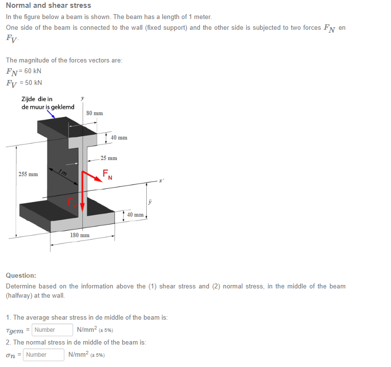 Solved Normal and shear stressIn the figure below a beam is | Chegg.com