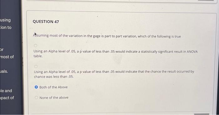 Solved Asuming most of the variation in the gage is part to | Chegg.com
