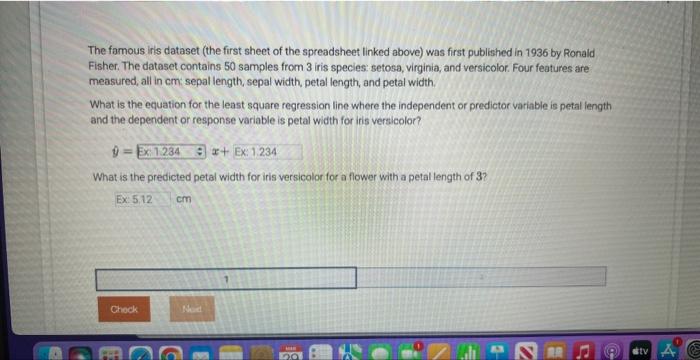 The famous iris dataset (the first sheet of the | Chegg.com