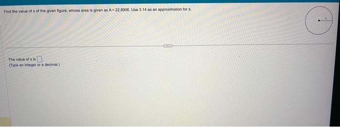 Solved Find the value of x of the given figure, whoso area | Chegg.com