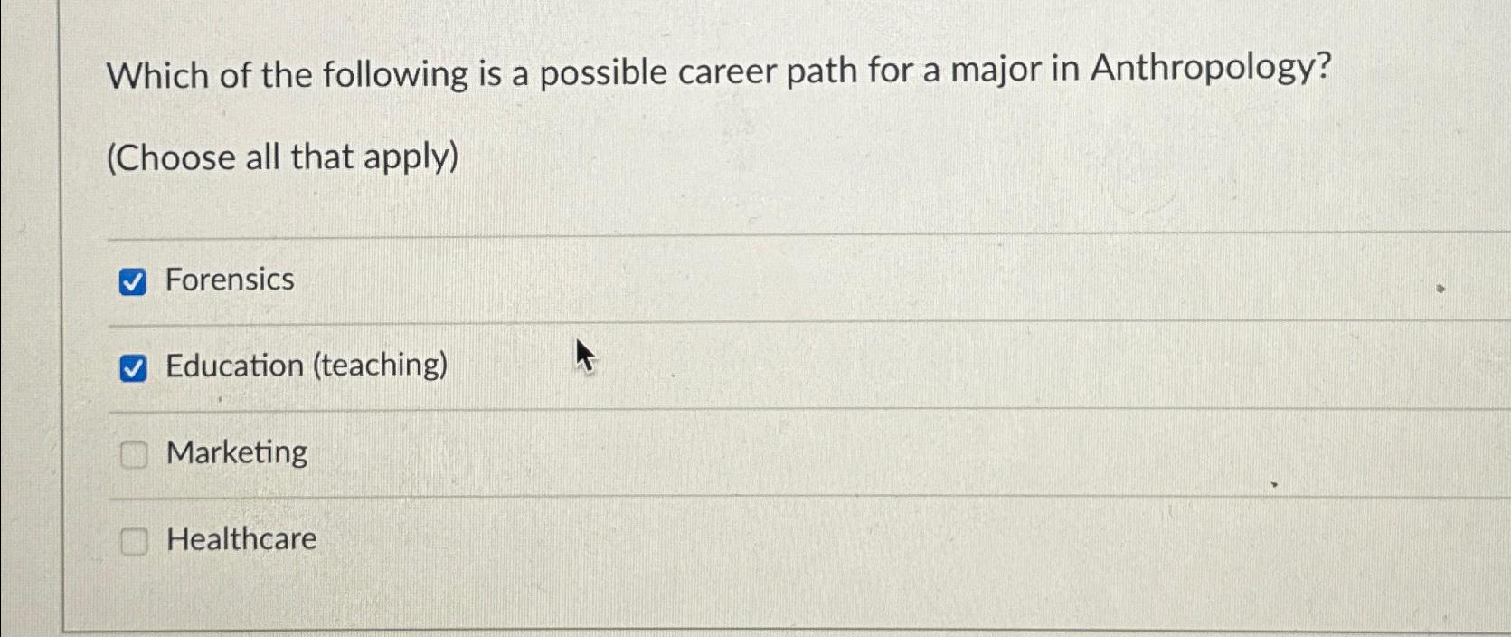 Solved Which of the following is a possible career path for | Chegg.com