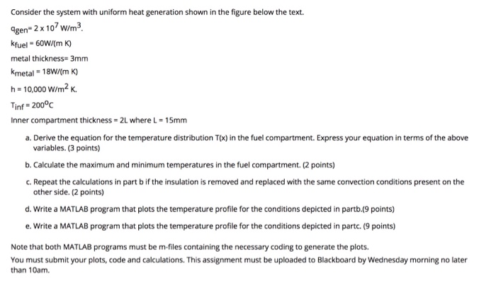 Consider the system with uniform heat generation | Chegg.com