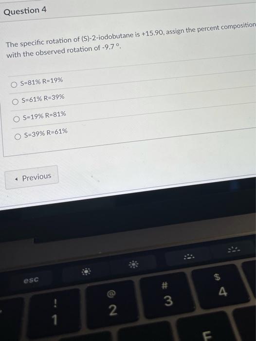 Solved D Question 8 Assign the Ror S configuration for two | Chegg.com