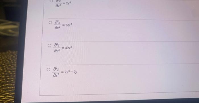 Solved Find the second partial derivative for the function | Chegg.com