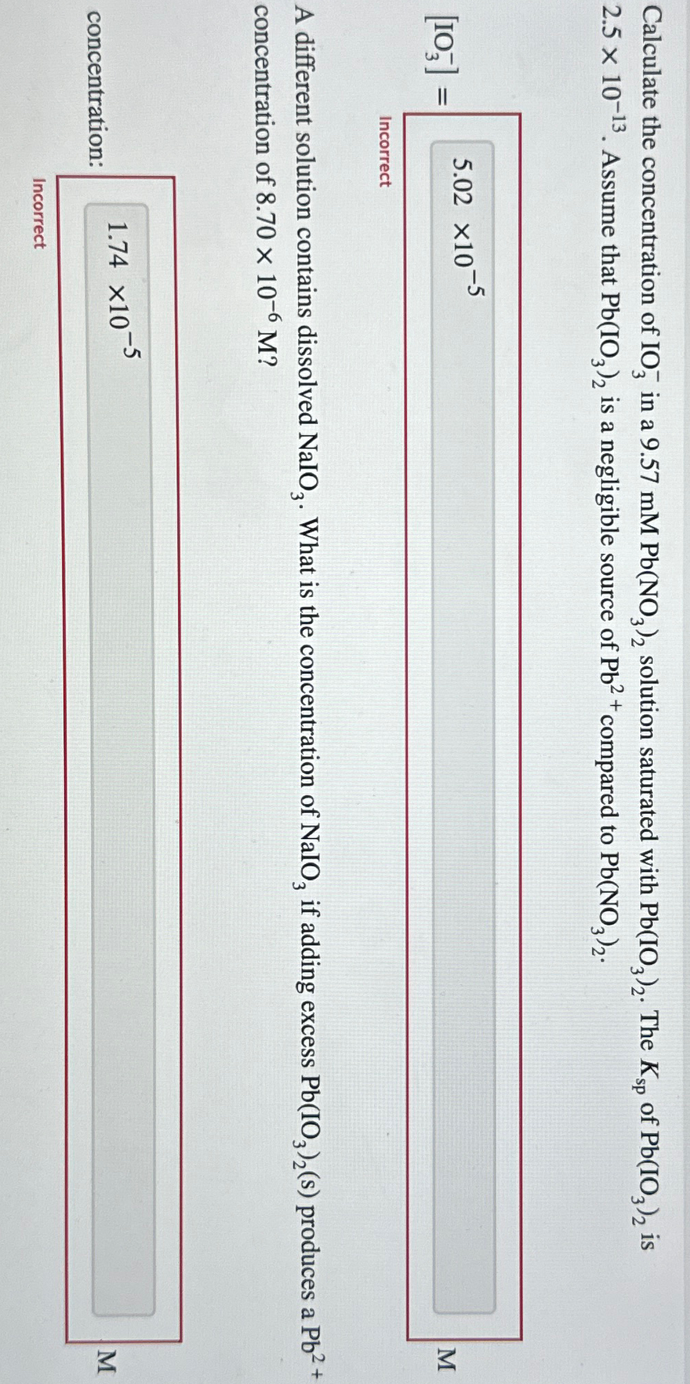 Solved Calculate the concentration of IO3-in a | Chegg.com