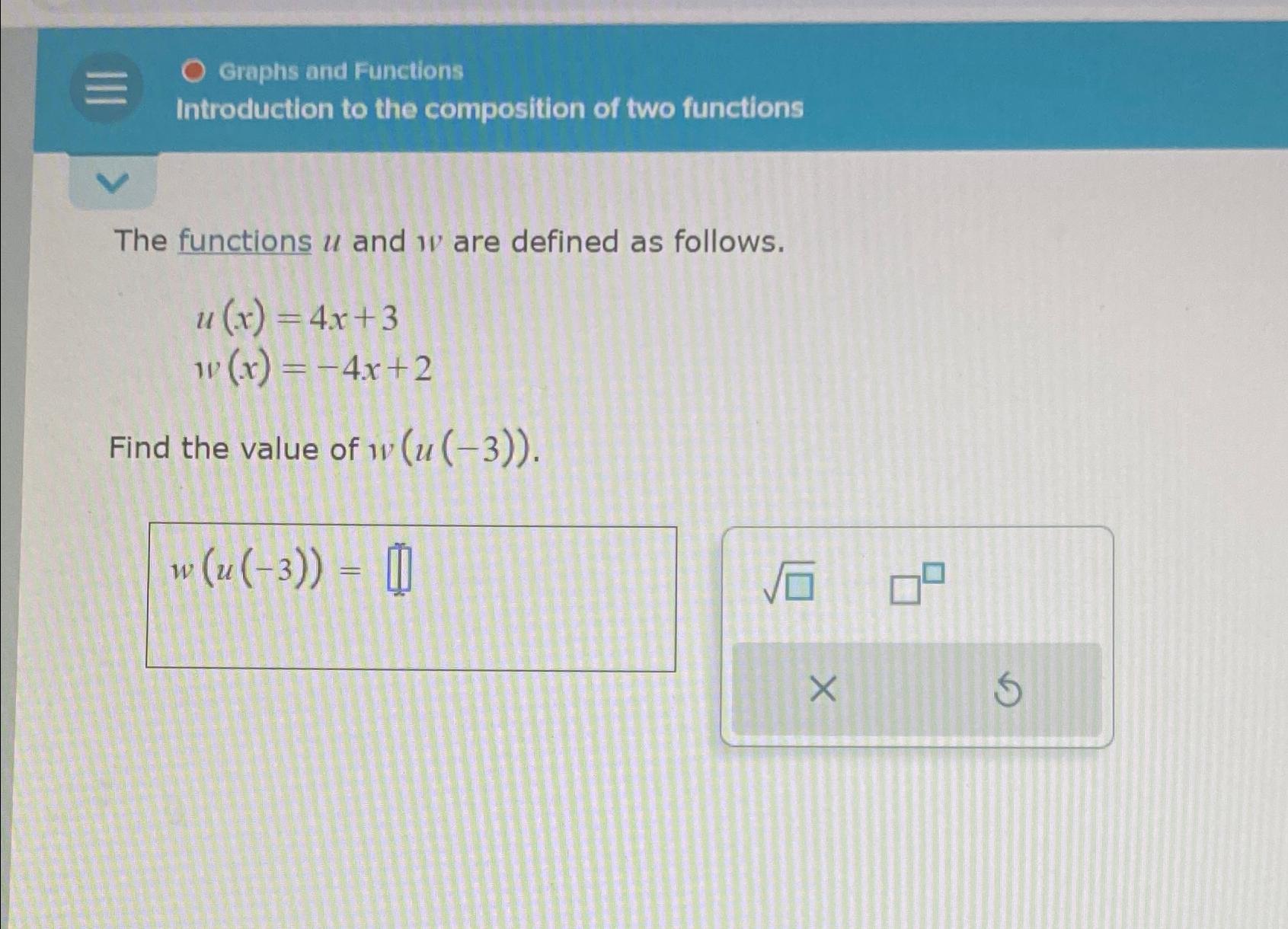 Solved Graphs and FunctionsIntroduction to the composition | Chegg.com