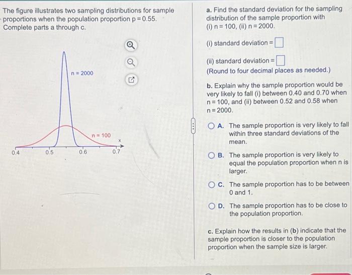Solved The figure illustrates two sampling distributions for | Chegg.com
