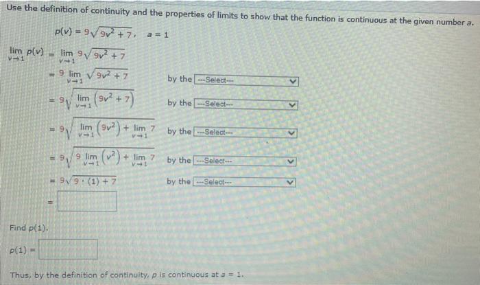 Solved Use the definition of continuity and the properties | Chegg.com