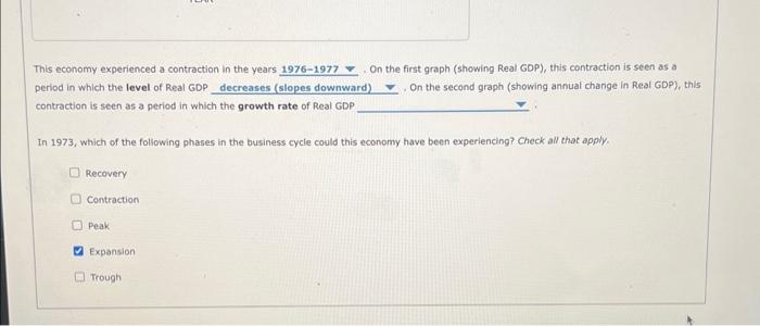 Solved 5. Economic fluctuations and growth Step 1: Peak and | Chegg.com