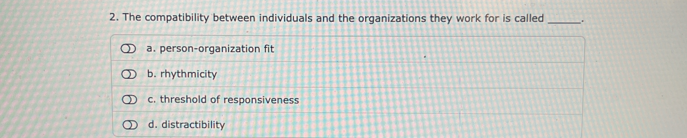 Solved The compatibility between individuals and the | Chegg.com