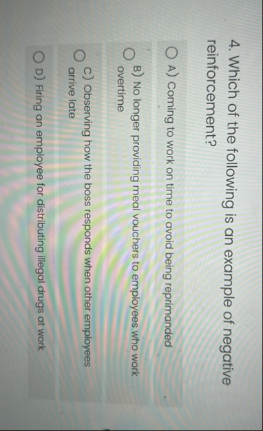 Solved Which of the following is an example of negative | Chegg.com