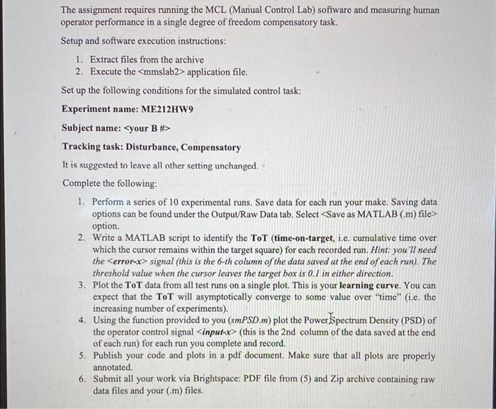 The assignment requires running the MCL (Manual | Chegg.com