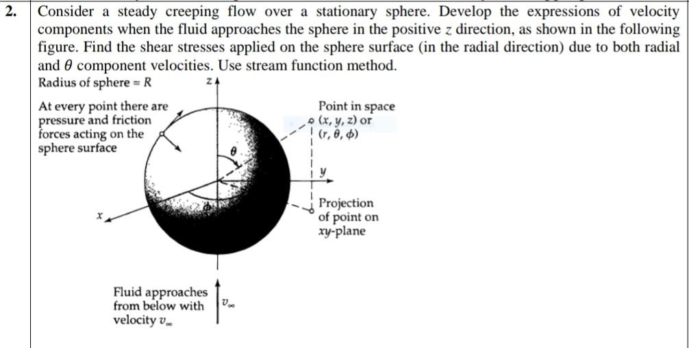 Solved Consider a steady creeping flow over a stationary | Chegg.com