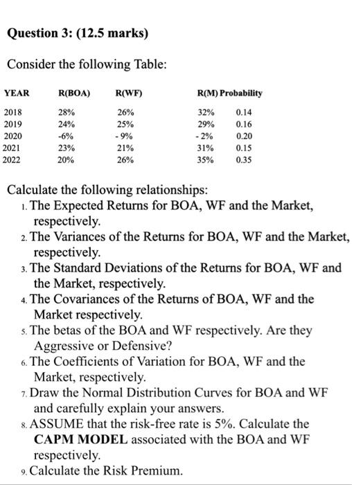 Solved Consider the following Table: Calculate the following | Chegg.com