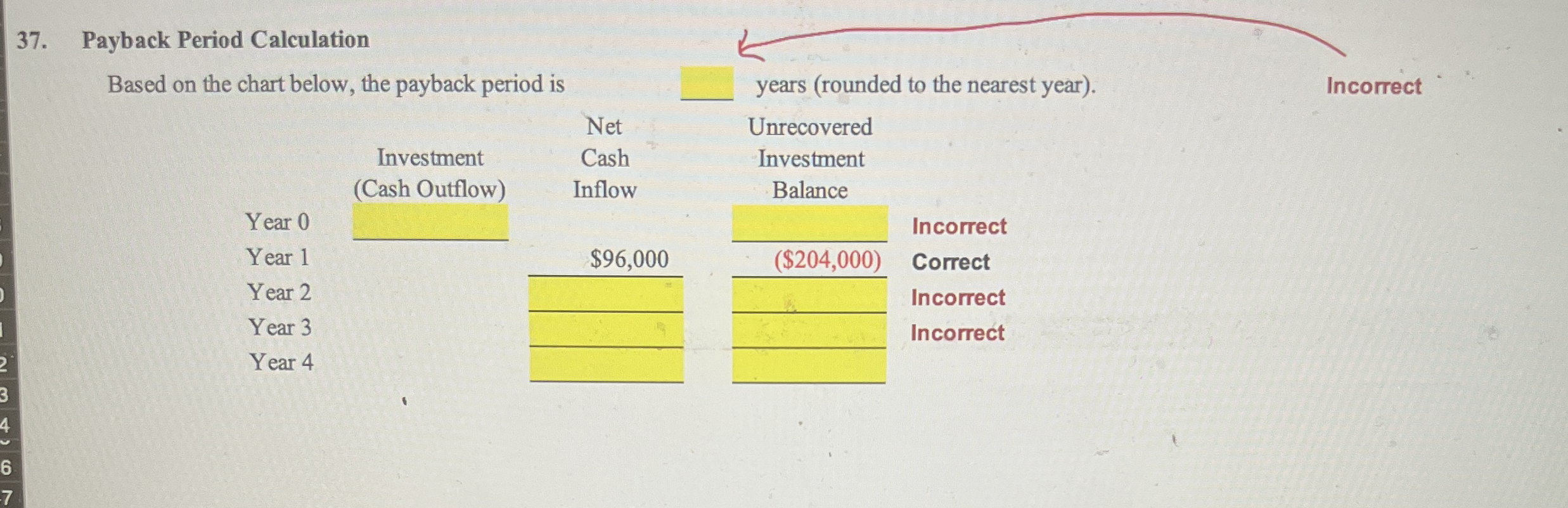 Solved Payback Period CalculationBased on the chart below, | Chegg.com