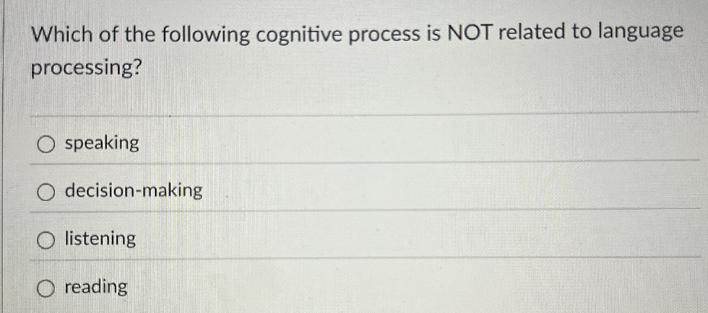 Solved Which of the following cognitive process is NOT | Chegg.com