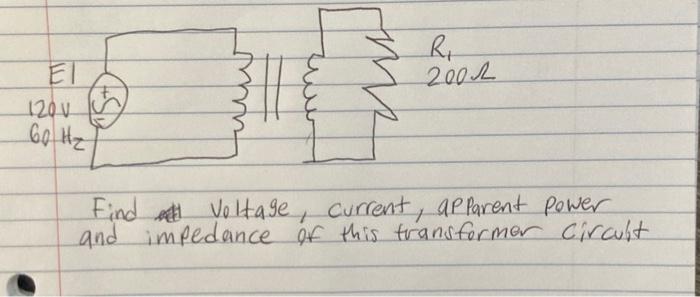 Solved Find Voltage, current, apparent power and impedance | Chegg.com