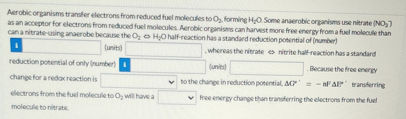 Solved Aerobic organisms transfer electrons from reduced | Chegg.com
