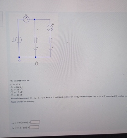 Solved The specified circuit | Chegg.com