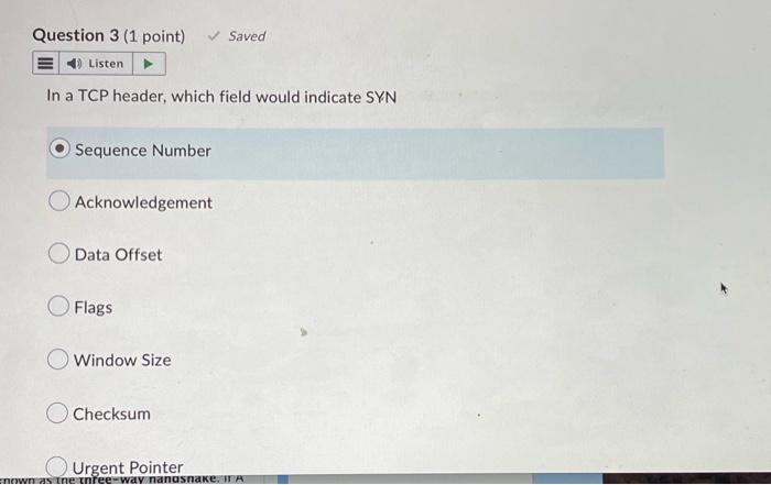 Solved For transport reliability, the best protocol is TCP | Chegg.com