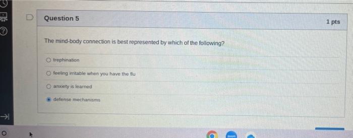 Solved The mind-body connection is best represented by which | Chegg.com
