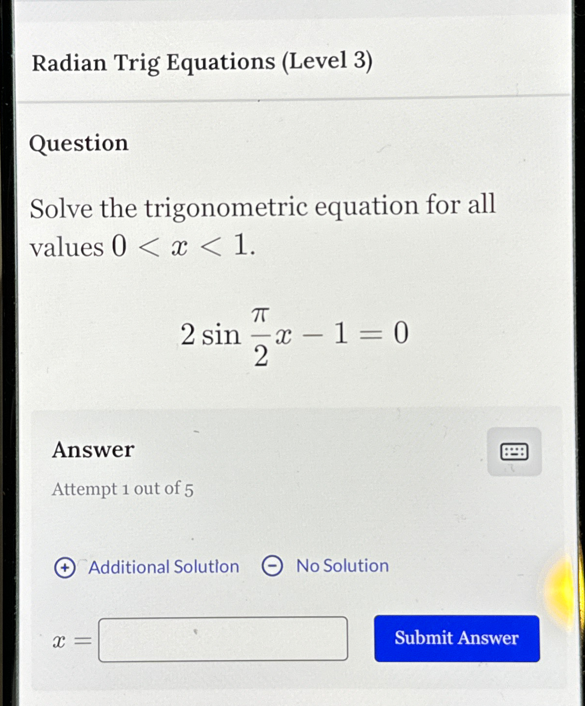 Solved Radian Trig Equations (Level 3)QuestionSolve the | Chegg.com