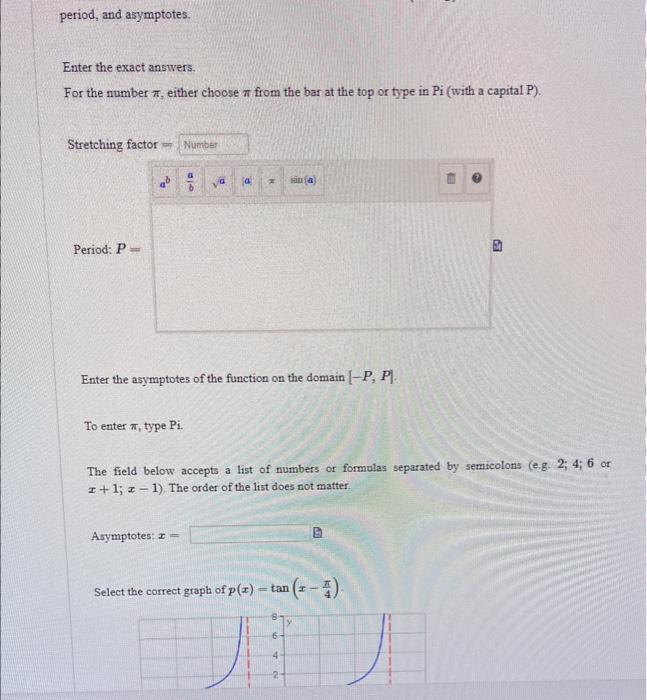 Solved Enter the exact answers. For the number π, either | Chegg.com