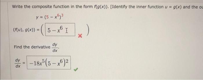 Solved Write the composite function in the form f(g(x)). | Chegg.com