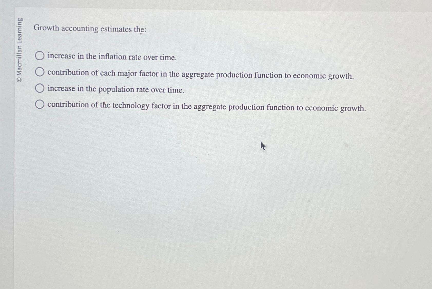 Solved increase in the inflation rate over time.contribution | Chegg.com