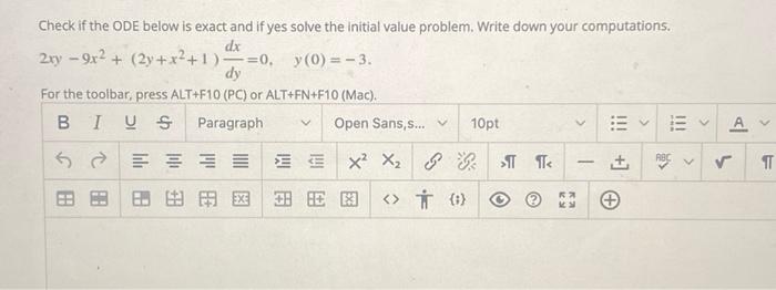 Solved Check if the ODE below is exact and if yes solve the | Chegg.com