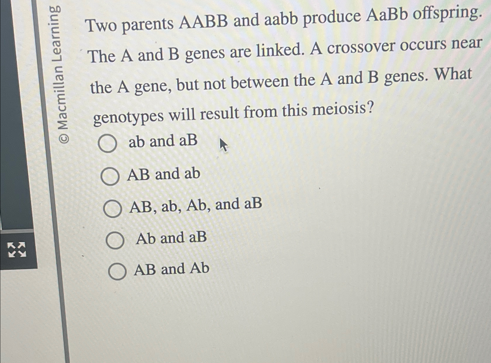 Solved D Two parents AABB and aabb produce AaBb | Chegg.com