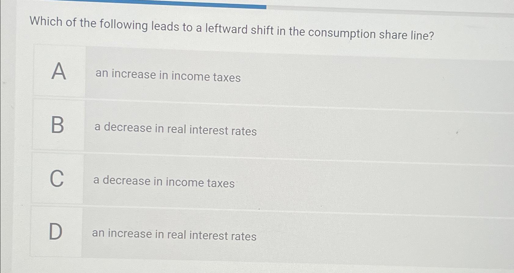 Solved Which of the following leads to a leftward shift in | Chegg.com