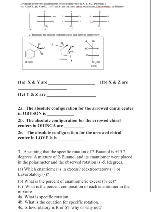 Solved Determine the absolute configurations for each chiral | Chegg.com