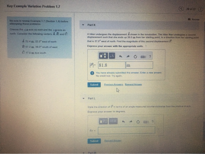 Solved Key Example Variation Problem 1.7 200122 Review Be | Chegg.com