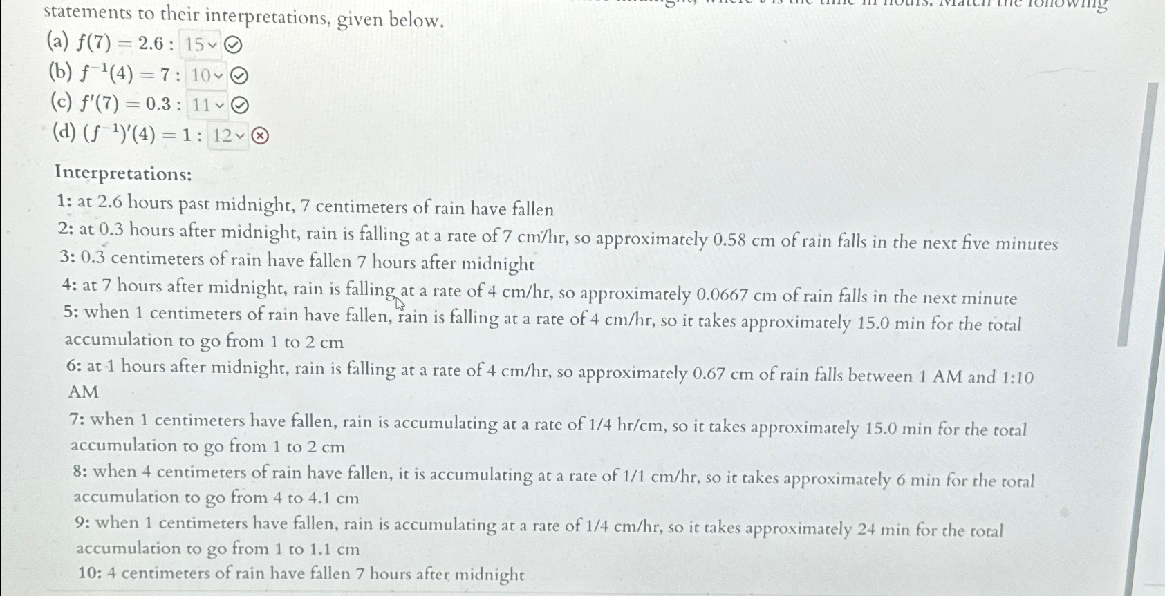 Solved statements to their interpretations, given | Chegg.com
