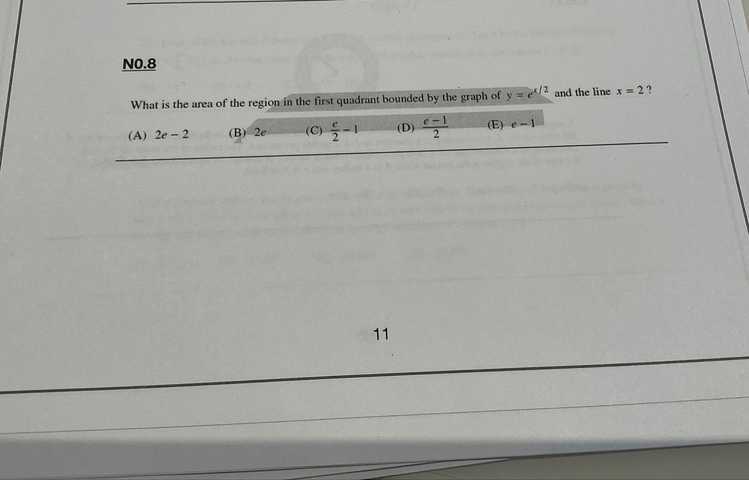 Solved No 8 nWhat Is The Area Of The Region In The First Chegg