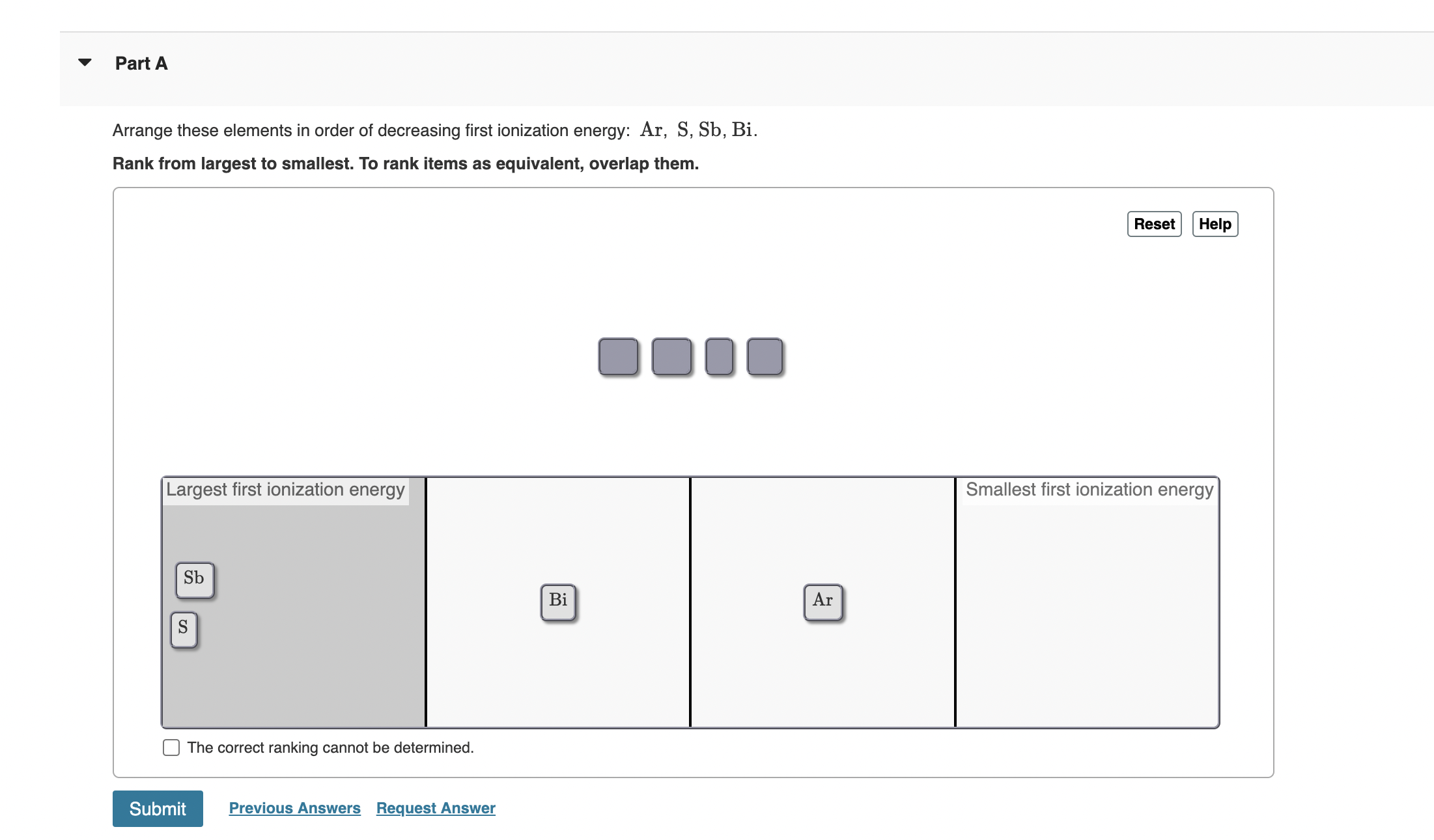Solved Part AArrange these elements in order of decreasing | Chegg.com