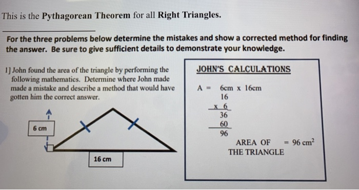 Solved This is the Pythagorean Theorem for all Right | Chegg.com