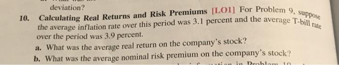 10. Calculating Real Returns and Risk Premiums (L01] | Chegg.com