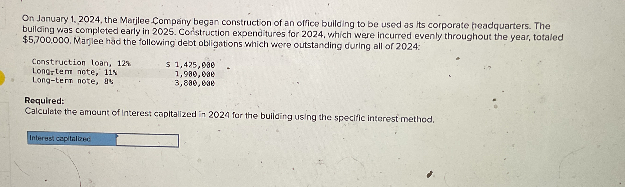 Solved On January 1, 2024, ﻿the Marjlee Company began | Chegg.com