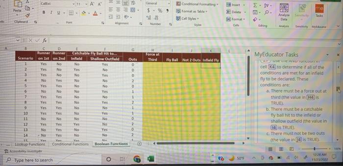 Use the AND function in cell K4 to determine if all | Chegg.com