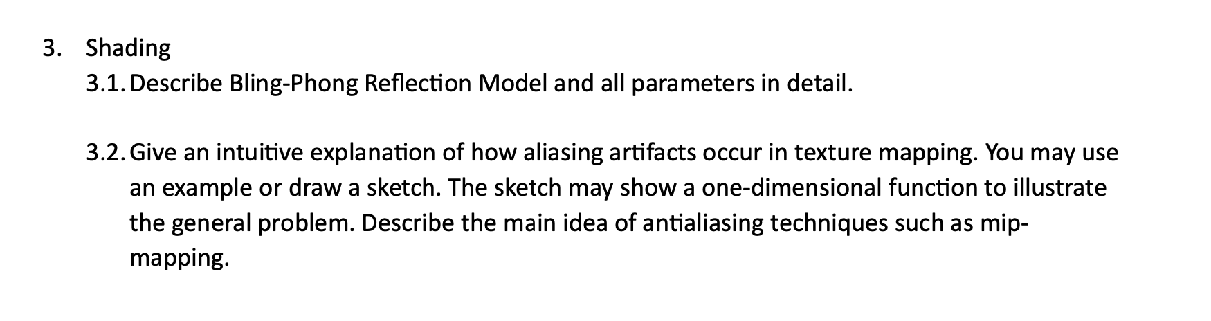 Solved Shading3.1. ﻿Describe Bling-Phong Reflection Model | Chegg.com