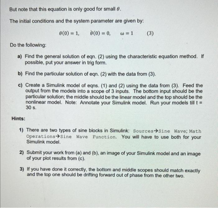 Solved Part 3: Simulink Problem 5 (10 marks) For the | Chegg.com