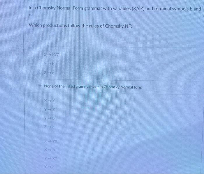 Solved In a Chomsky Normal Form grammar with variables | Chegg.com