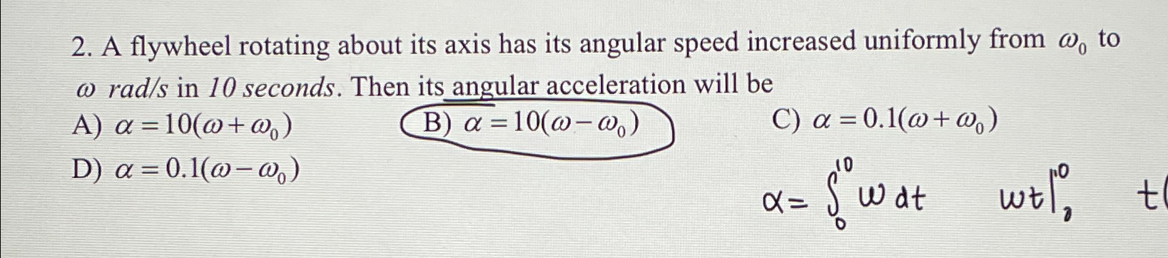 Solved A flywheel rotating about its axis has its angular | Chegg.com